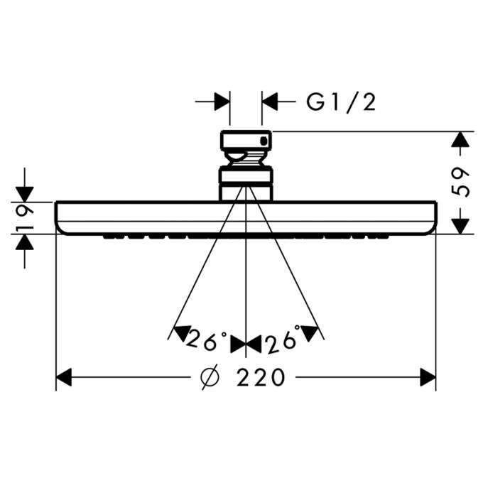 Głowica talerzowa Croma DN15 chrom Hansgrohe Croma 220 26464000 - sklep ...