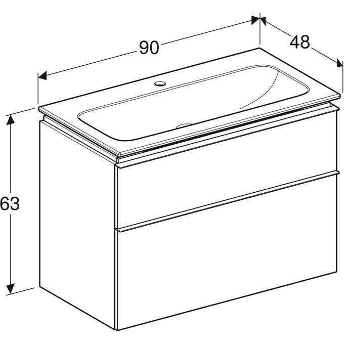 Geberit Zestaw: umywalka meblowa iCon slim, z szafką pod umywalkę ...