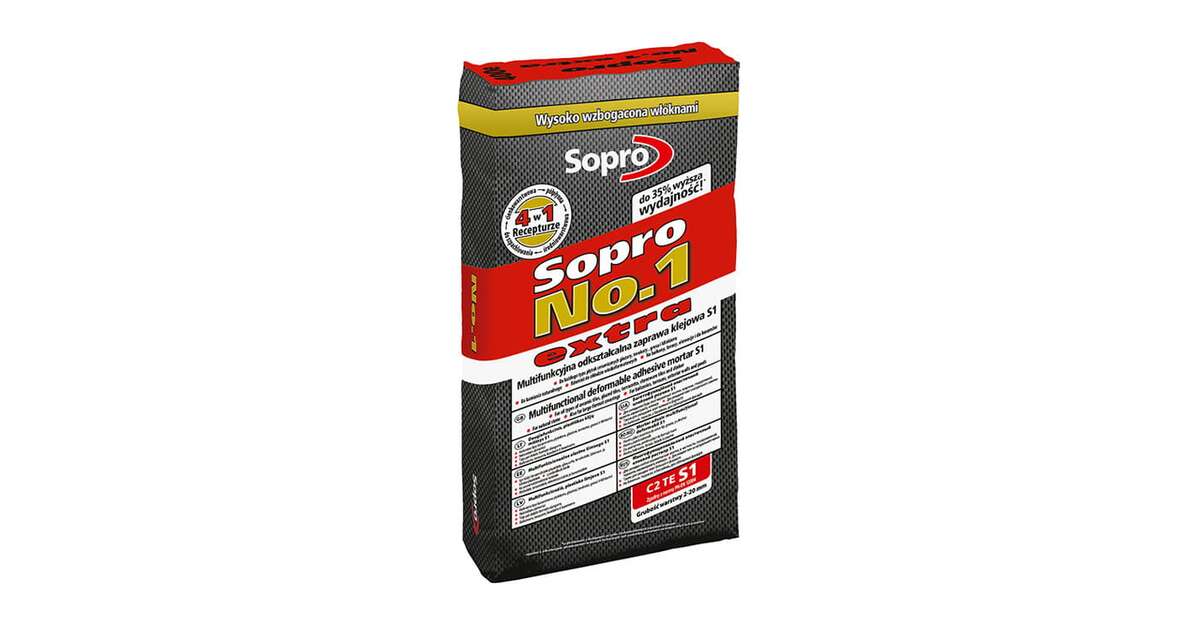 Sopro Zaprawa klejowa No1 Extra S1 22,5 kg - sklep EksperciLazienek.pl