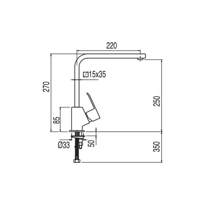 Bateria kuchenna jednouchwytowa chrom Cuadro Tres 106440 - sklep ...