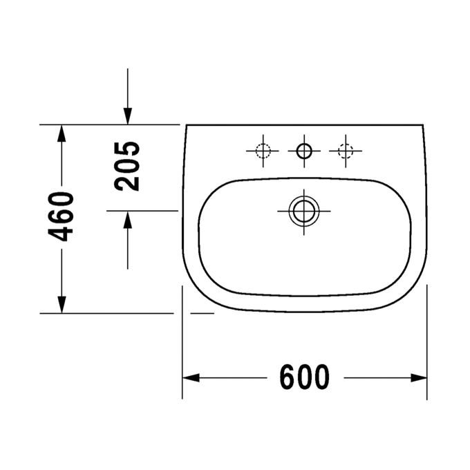 Umywalka 60x46cm D-Code Duravit 23106000002 - sklep EksperciLazienek.pl