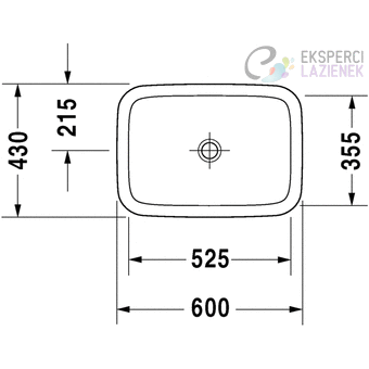 Umywalka wpuszczana w blat 60x43cm DuraStyle Duravit 0372600000 - sklep ...